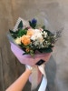 피렌체and꽃다발 스위티 은은한 파스텔 톤의 오렌지and블루 컬러감이 돋보이는 여자친구 생일 축하 꽃다발 디자인 피렌체플라워